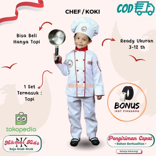 Jual Baju koki putih chef anak laki perempuan masterchef setelan ...