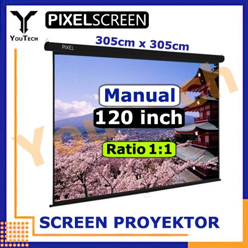 Jual Screen Projector PIXEL Manual 120" Layar Proyektor Gantung 120 ...