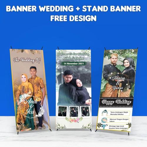 Jual SA BANNER WEDDING + TIANG / STAND BANNER ACARA WEDDING ...