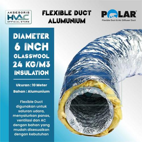 Jual Flexible Duct Bahan Alumunium 6 Inch Insulasi Glasswool 24 Kg ...