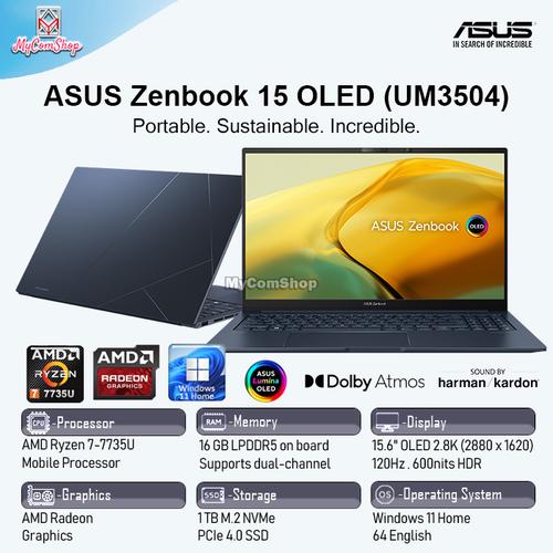 Jual ASUS ZENBOOK 15 OLED UM3504 RYZEN 7-7735U 16GB 1TB SSD RADEON 15 ...