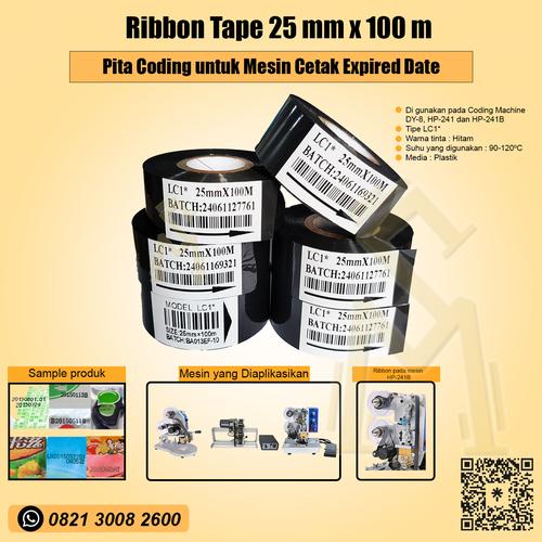 Jual Ribbon Tape 30 mm x 100 m LC1* Pita coding Tinta cetak expired ...