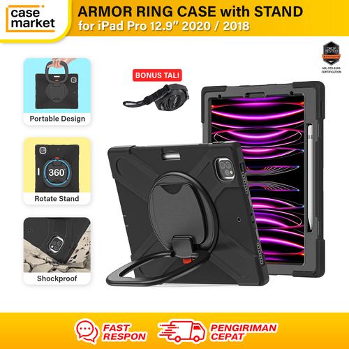 Jual iPad Pro 12.9 inch 2020 2018 Hard Case Ring Rotate Casing Tali ...