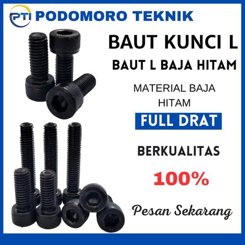 Jual Baut L Hitam Baja M16X150 Full Drat Baut L Grade 12.9 M16x150 ...