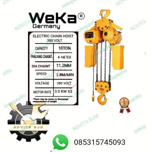 Jual ELECTRIC CHAIN HOIST 10 TON X 6 METER 380 VOLT WEKA GERMANY ...