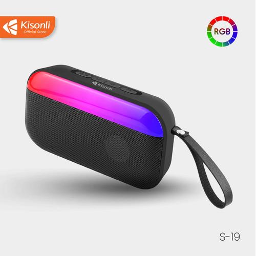 Promo KISONLI Speaker Wireless S19 Slim Fit RGB Light Colorful Deep ...