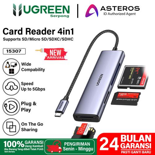 Jual UGREEN Card Reader Type C 4 In 1 Micro SD TF CF MS Memory Card ...