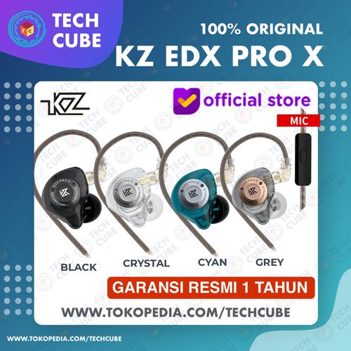 Promo KZ EDX Pro X with Mic In Ear Monitor IEM Earphone Headset Single DD - Black, + KABEL MIC ...