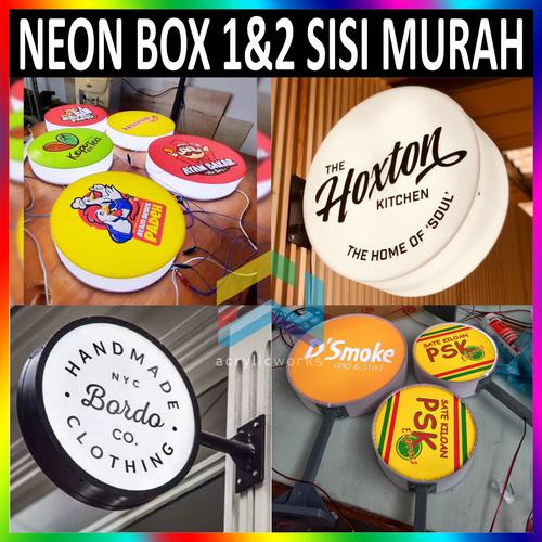 Jual NEON BOX BULAT 2 SISI NYALA FULL ACRYLIC HIGH QUALITY + BRACKET ...