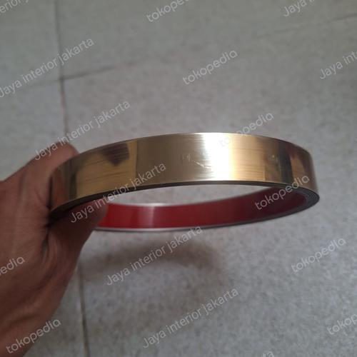 Jual lis plat strip mirror gold stainless steel 20 mmx3 mtr x 0.8 mm ...