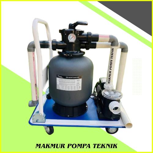 Jual Paket Pompa Kolam Renang 1HP Sand Filter Emaux Set Troli Vacuum ...