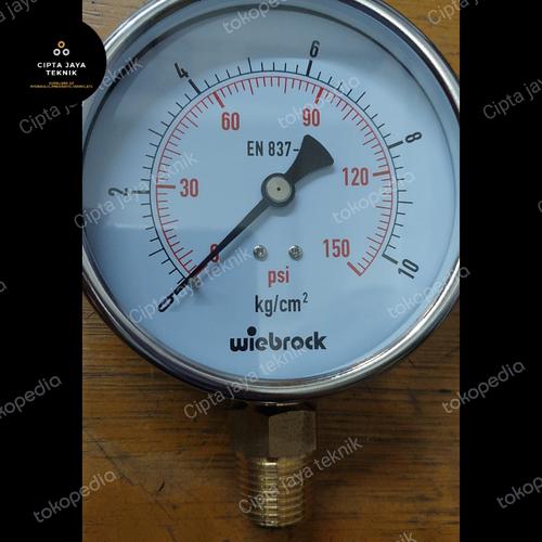 Jual pressure gauge raket 4 inch 10 bar / 150 psi black steel ...