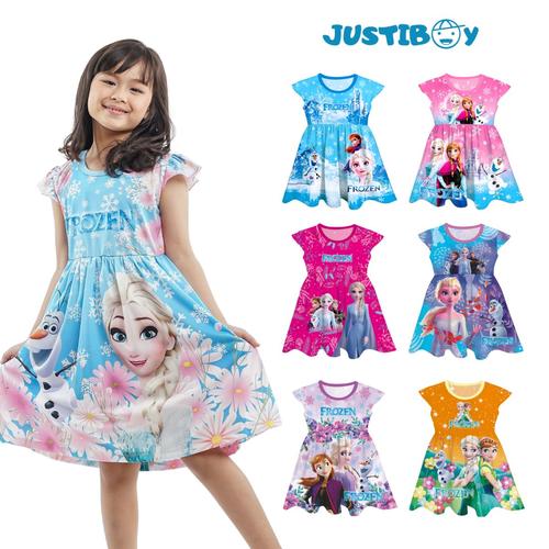 Jual Dress Baju Anak Perempuan Frozen Lengan Pendek / Daster Anak Cewek ...
