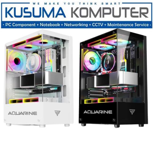 Jual Casing PC VARRO PRIME AQUARINE White / Black free 3 Fan Gaming ...