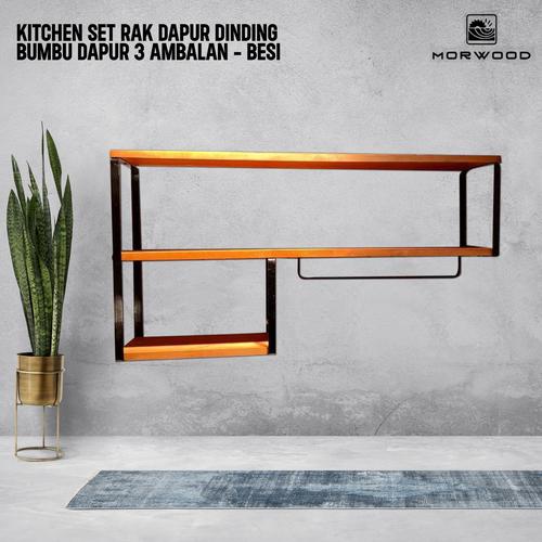 Promo MorWood Kitchen Set Rak Dapur Dinding Bumbu Dapur 3 Ambalan ...