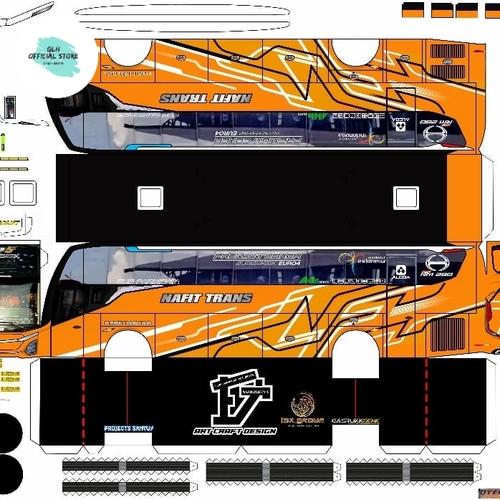 Jual Lembaran Pola Papercraft Bus Skala 50 jb5 kids panda Takumi PhD ...