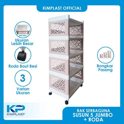 Jual KIMPLAST Rak Serbaguna Susun 5 Jumbo + Roda/ Rak Plastik Susun 5 ...