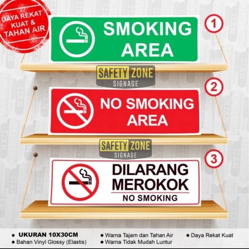 Jual STIKER NO SMOKING / SMOKING AREA UK 10X30CM - Putih - Jakarta ...