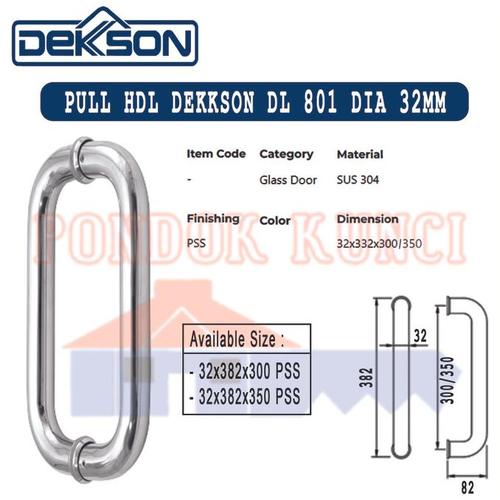 Jual Pull Handle C DEKKSON PH EL 801 Diameter 32mm Gagang Pintu Kaca ...