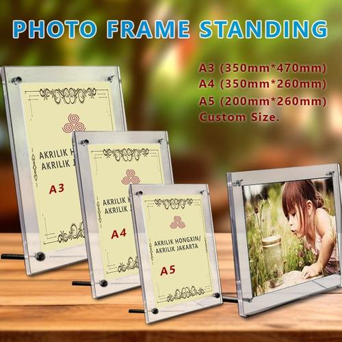 Jual standing foto / bingkai acrylic / poster meja foto A3 2mm 35x47cm ...