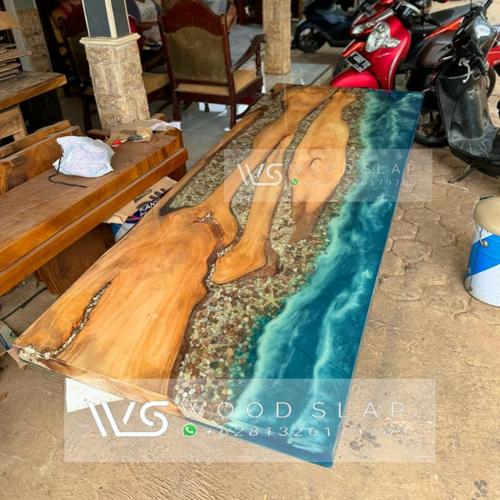 Jual Meja Resin EPOXY Motif Pantai Meja Makan - Kab. Jepara - WOODSLAP ...