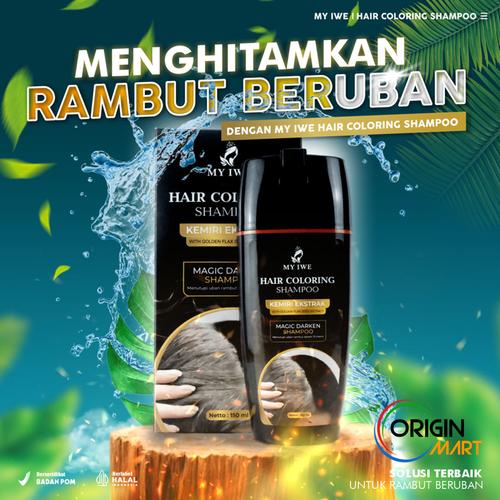 Jual Hair Color Shampoo Penghitam Rambut Uban By My Iwe Shampoo ...
