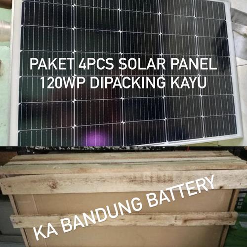 Jual Promo paket 4 solar panel surya Sun Asia 12v 120wp mono packing ...