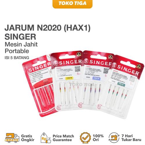 Jual RG Jar Mesin Jahit Portable SINGER 2020 RED Blisters Needles - #12 ...