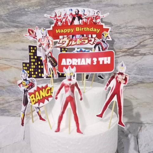 Jual Topper Ulang Tahun Ultraman / Topper Cake Ultraman - Set Custom ...