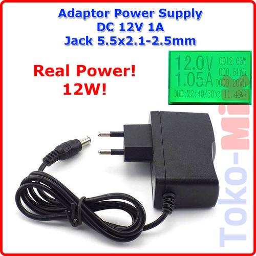 Jual ADAPTOR DC 12V 1A OUTPUT: 12VDC DC12V 1000MA JACK 5.5mm x 2.1mm ...