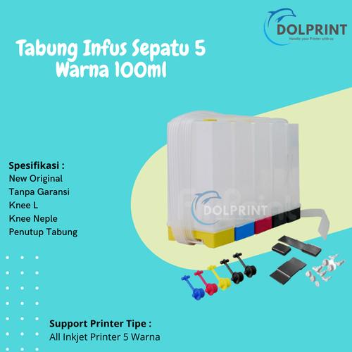 Jual Tabung Infus 5 Warna 100ml, Tabung Modif 5 Jalur, Tabung CISS 5 ...