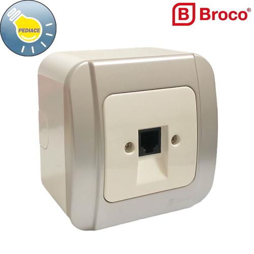 Jual Soket Telepon RJ11 Outbow BROCO Galleo Telephone Outlet Silver ...