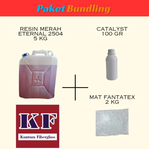 Jual Resin Merah Eternal 2504 5 KG+Catalyst 100 GR+MET 300 FANTATEX 2 ...