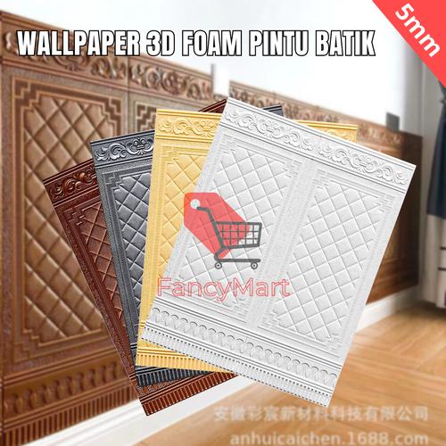Jual Wallpaper Dinding 3D Foam Pintu Batik Dekorasi Dinding 70 x 90cm ...