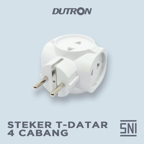 Jual STEKER T Multi 4 Cabang Datar 4 Lubang Colokan DUTRON DV-STA-01-TD ...