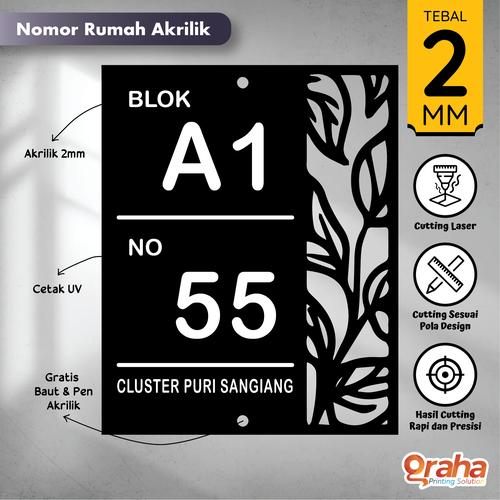 Jual Custom Nomor Rumah | Papan Nomor Rumah Motif 5 | Cetak Print UV ...