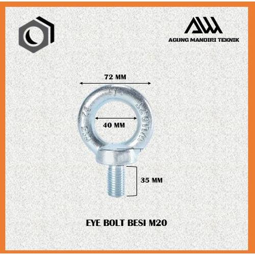 Jual Eye Bolt M20 Putih Lifting EyeBolt Galvanis M 20 Eye Bolt Besi M20 ...