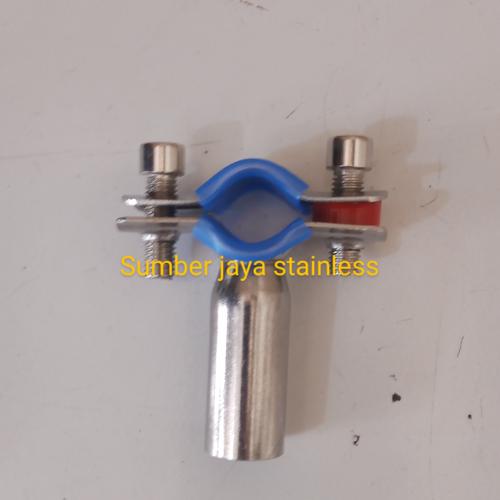Jual clamp pipa holder ss304 3/4" inch / pipe holder sanitary/blue ...