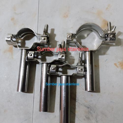 Jual pipe hanger/pipe holder sanitary stainless 304L UK 2 inch (50,8 mm ...