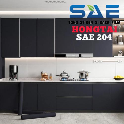 Jual wallpaper lemari kayu Kitchen Set Dapur Furniture Dinding Hitam ...