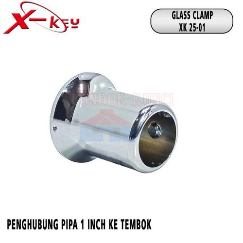 Jual Glass Clamp Connector Tube to Wall Konektor Pipa 1 Inch Ke Tembok ...