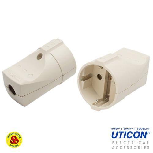 Jual Uticon Kontra Steker Arde CS-28 Round Stop Kontak Gantung Contra ...
