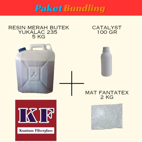 Jual Resin Merah Butek 235 5 KG+Catalyst 100 GR+MET 300 FANTATEX 2 KG ...
