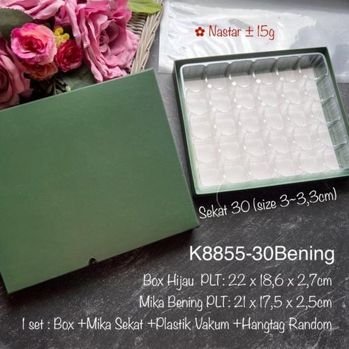 Jual 1 pack box lebaran + mika sekat 30 hijau kotak kue idul fitri isi ...