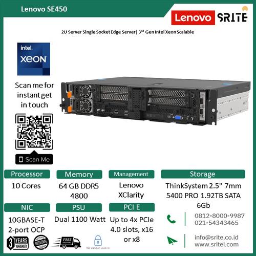 Jual Lenovo GPU Edge Server Thinkedge SE455 Intel Gen 3 10 Core Nvidia ...