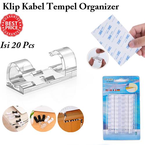 Jual Kabel Klip Isi 20 Pcs / Penjepit Kabel Tempel Kleman Kabel Dinding ...