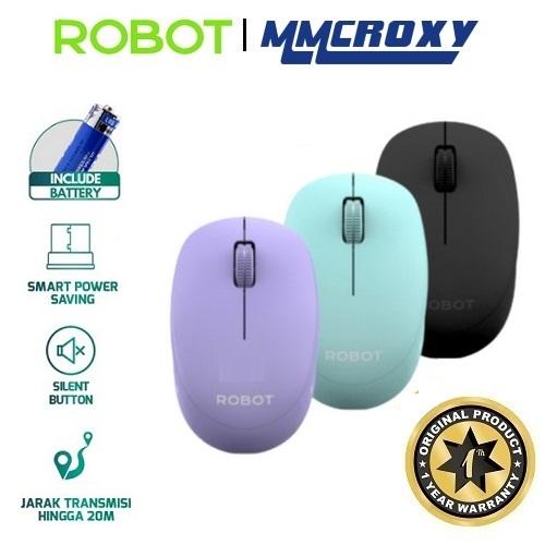 Promo Robot M210S Mouse Wireless Silent Key 2.4G 1600 DPI Mouse Optical ...