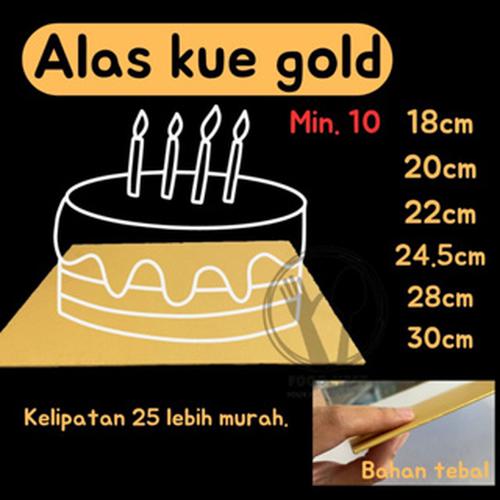 Jual tatakan kue gold emas kotak untuk alas kue gold tatakan alas kue ...