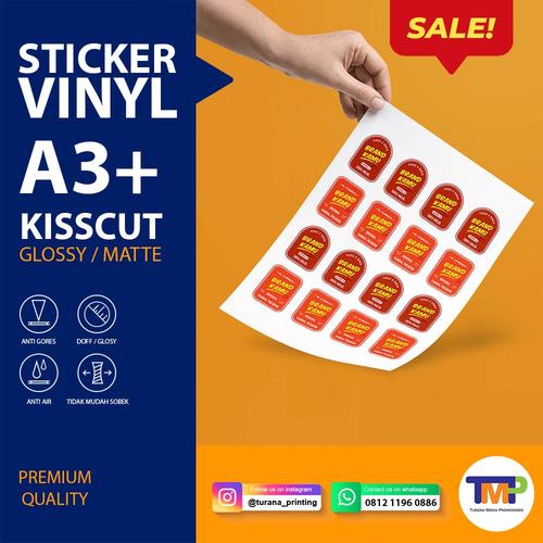 Jual Cetak Sticker Vinyl Ukuran A3 kisscut + Laminasi - Cetak Only ...