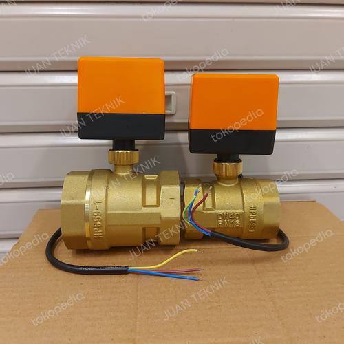 Jual ball valve kuningan 1" inch dn25 motorized ball valve electrik 1 ...